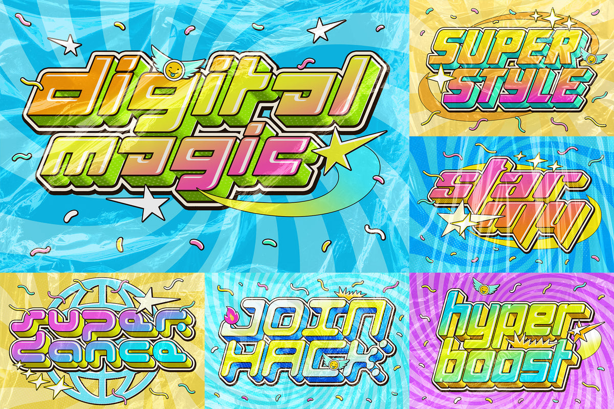 Y2k Text Effects – Pixel Surplus