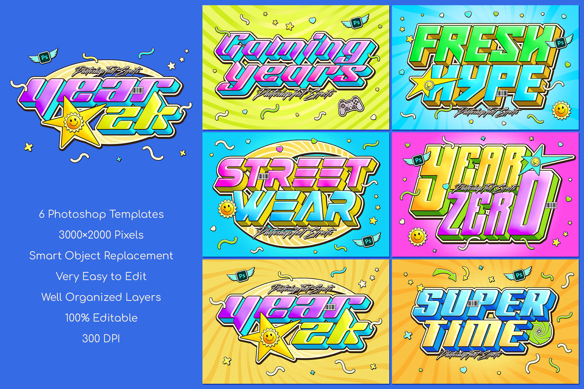 Y2k Text Effects – Pixel Surplus