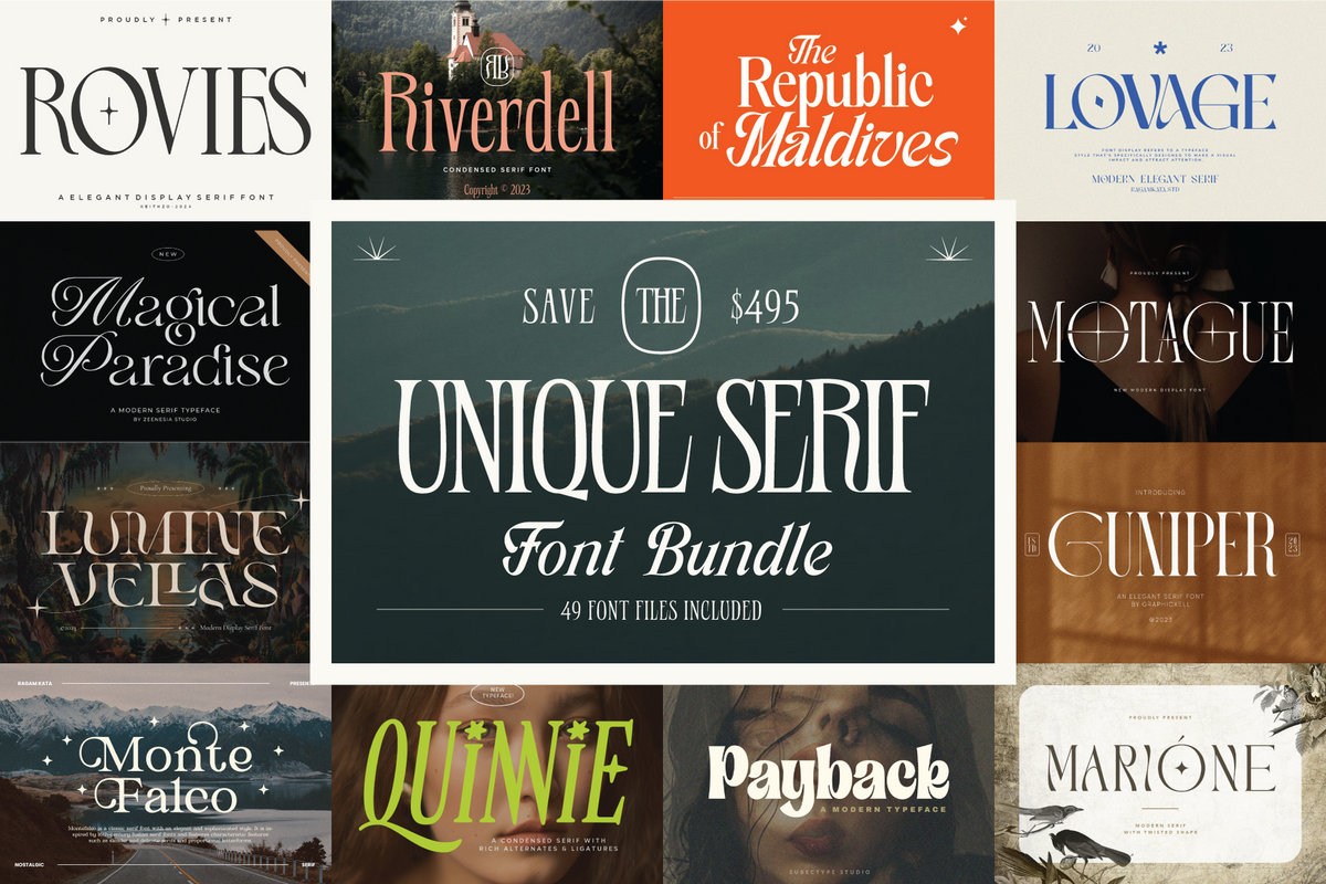 The Unique Serif Font Bundle – Pixel Surplus