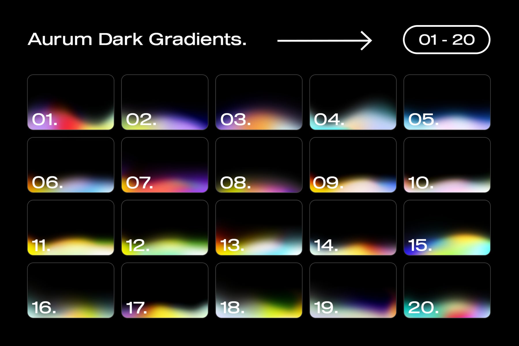 100 Aurum Dark Gradients – Pixel Surplus
