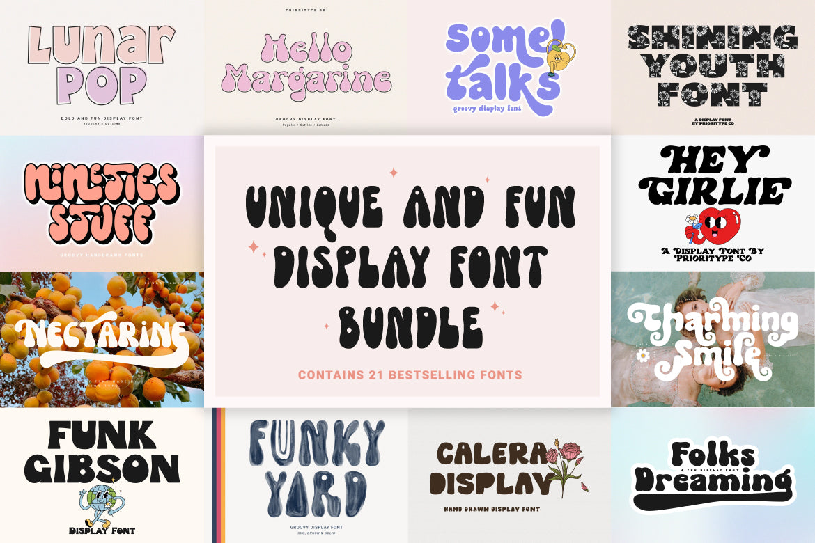 Unique & Fun Display Font Bundle – Pixel Surplus