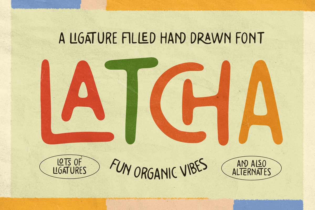 Latcha - Ligature Filled Hand Drawn Font – Pixel Surplus