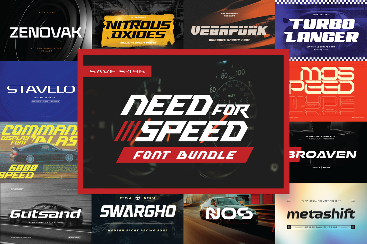 The Need For Speed Font Bundle – Pixel Surplus