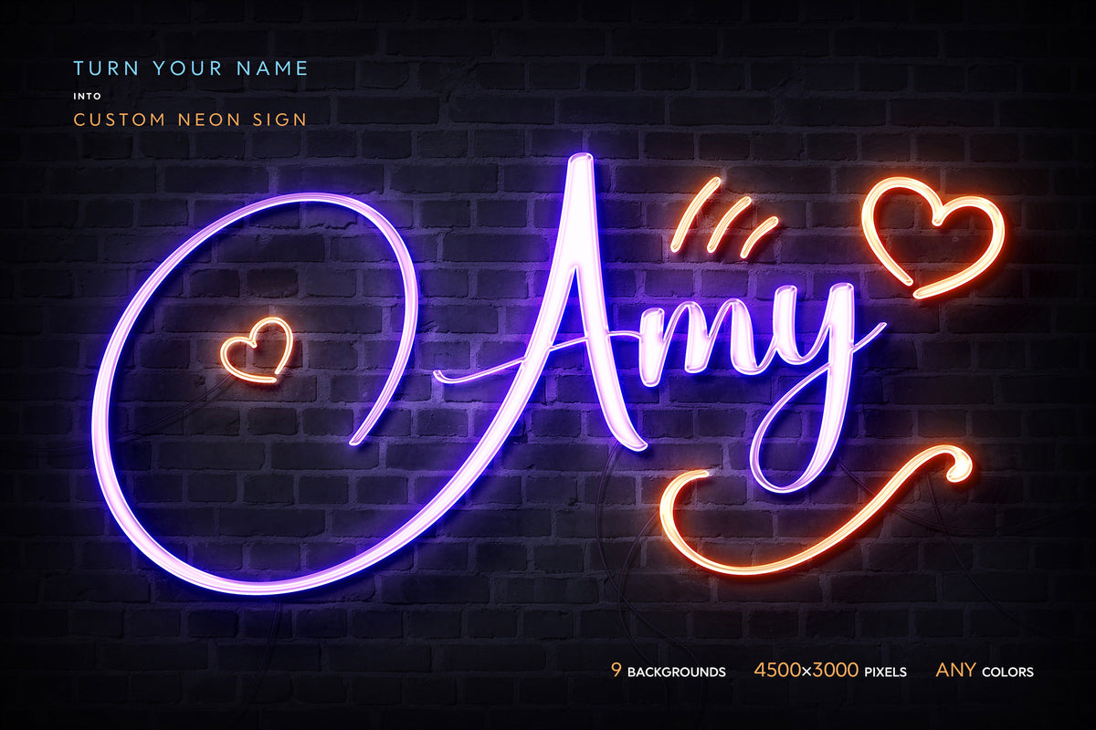 Neon Names Photoshop Templates – Pixel Surplus