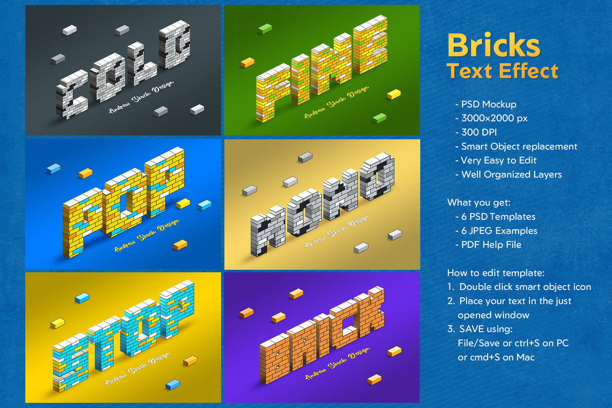Bricks Text Effects – Pixel Surplus