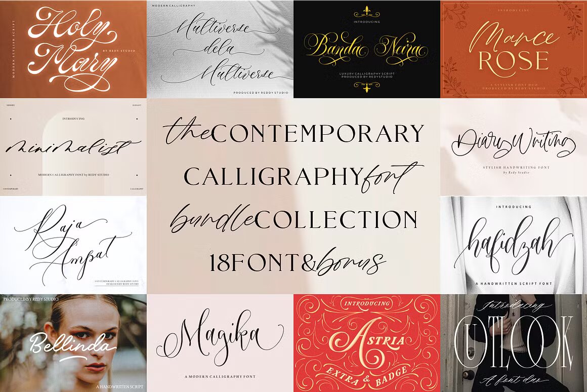 The Contemporary Calligraphy Font Bundle – Pixel Surplus