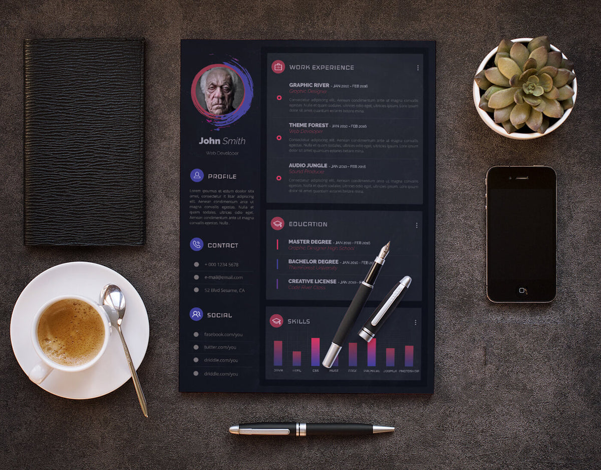 Free Modern Resume Template – Pixel Surplus