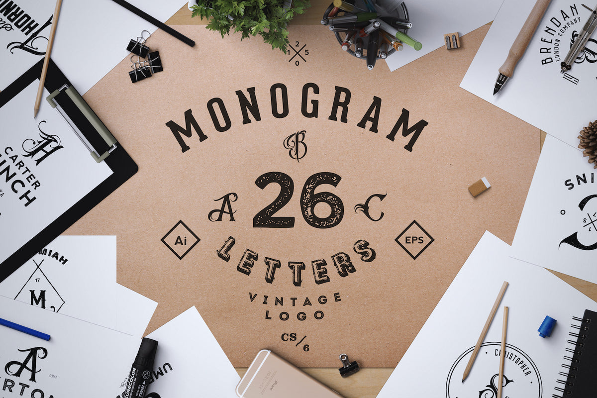 Free Monogram ABC Vintage Logos – Pixel Surplus