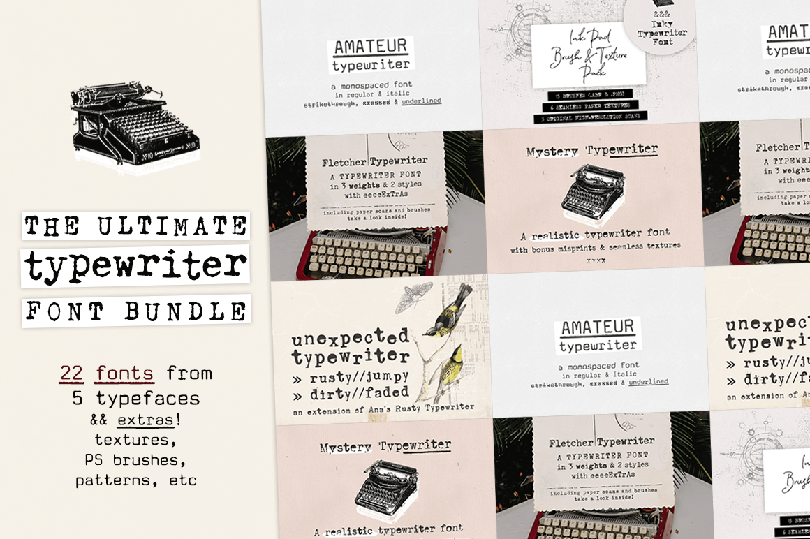 The Ultimate Typewriter Font Bundle – Pixel Surplus